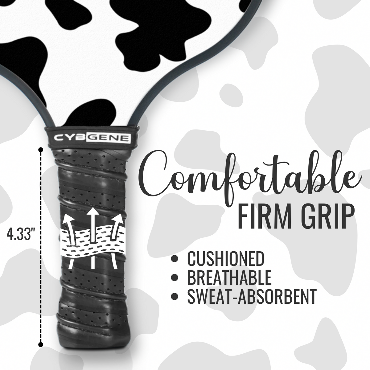 Pickleball Paddle (Cow Print) – CybGENE