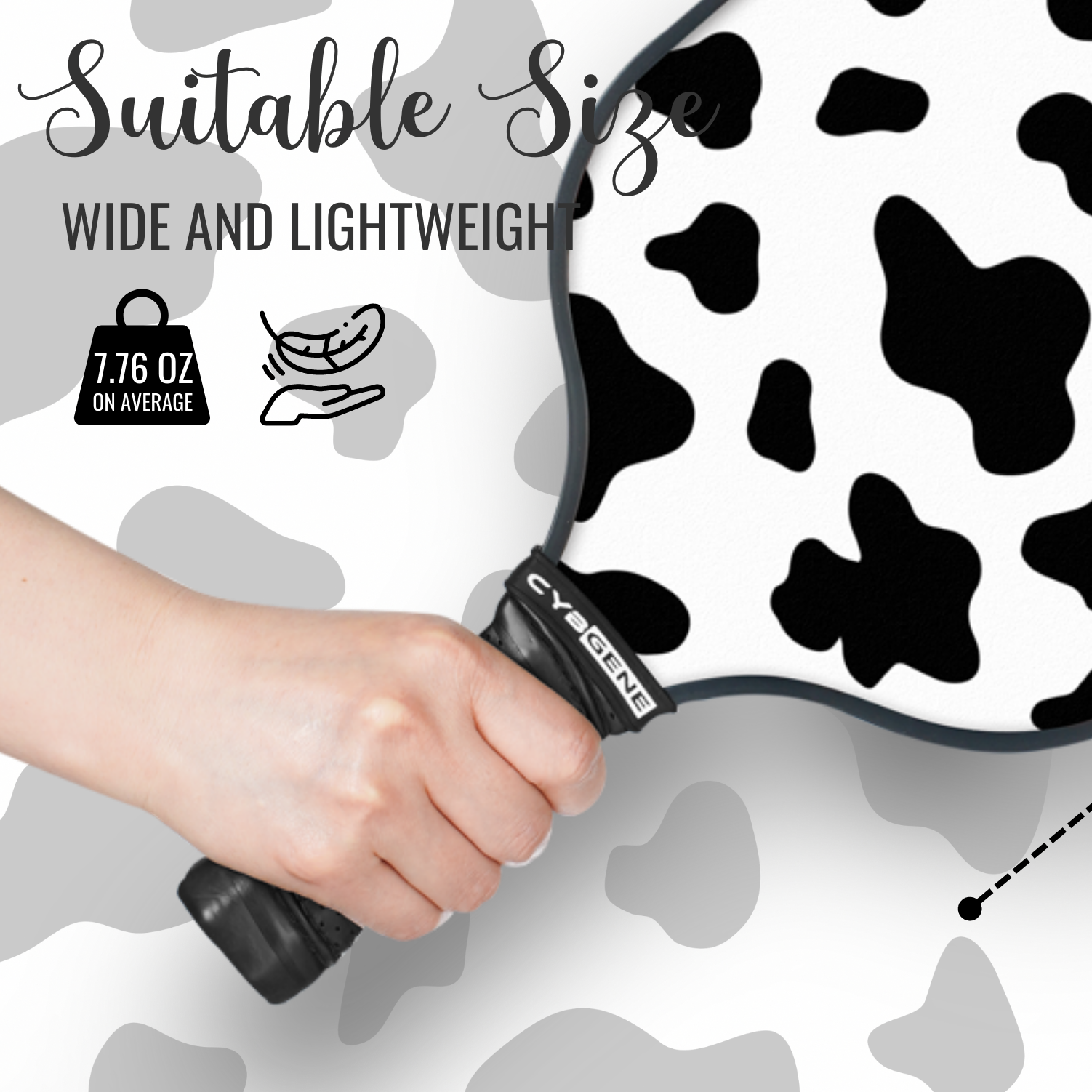 Pickleball Paddle (Cow Print) – CybGENE