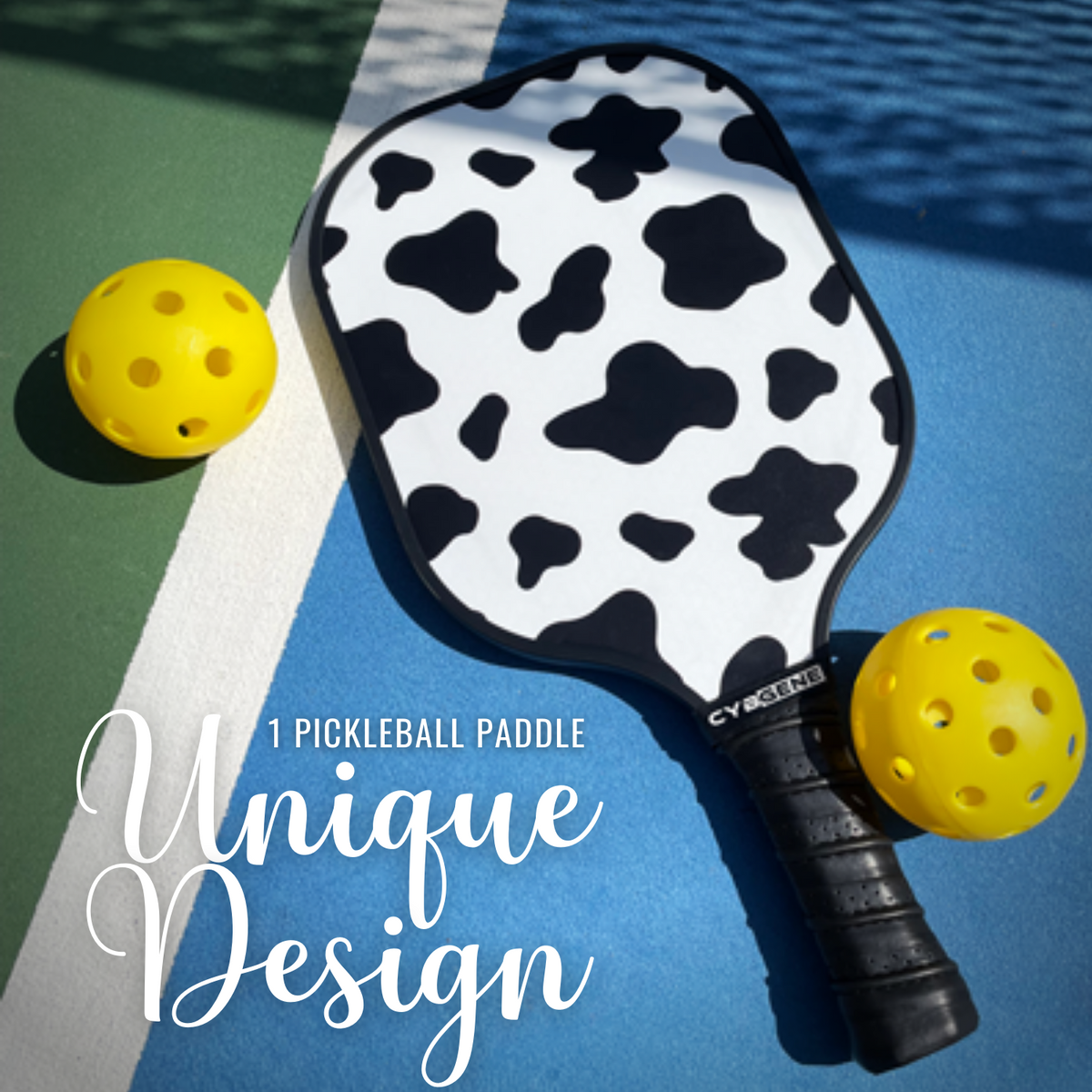 Pickleball Paddle (Cow Print) – CybGENE
